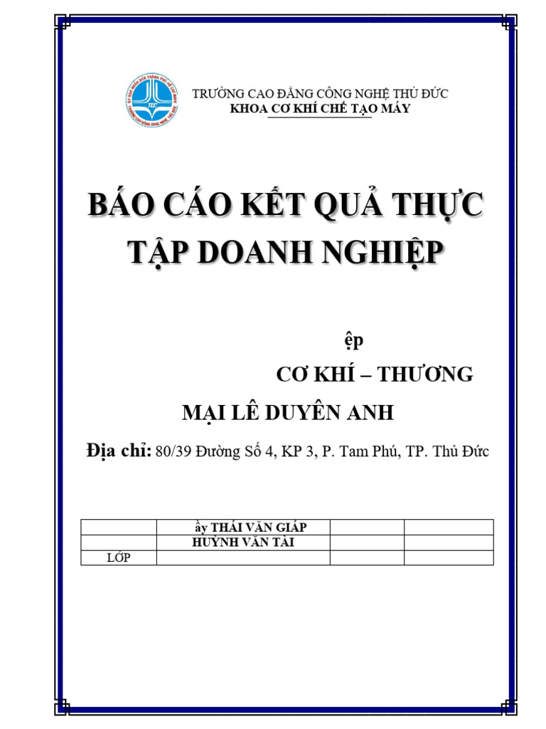 Baocaothuctap - Huynhvantai | PDF
