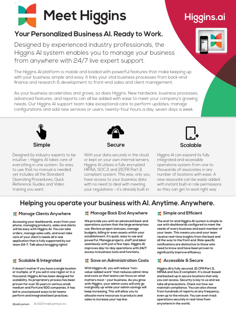 Higgins AI Overview | PDF