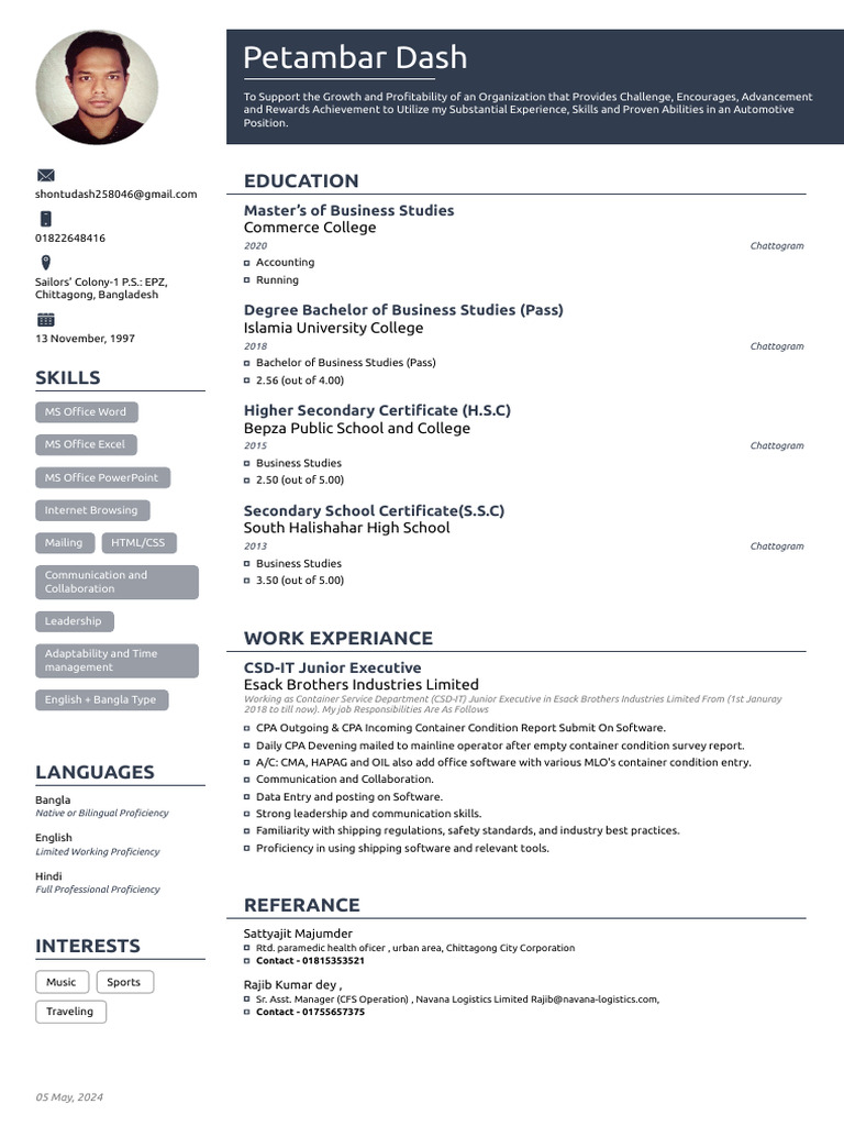 0 - Petambar's Resume | PDF
