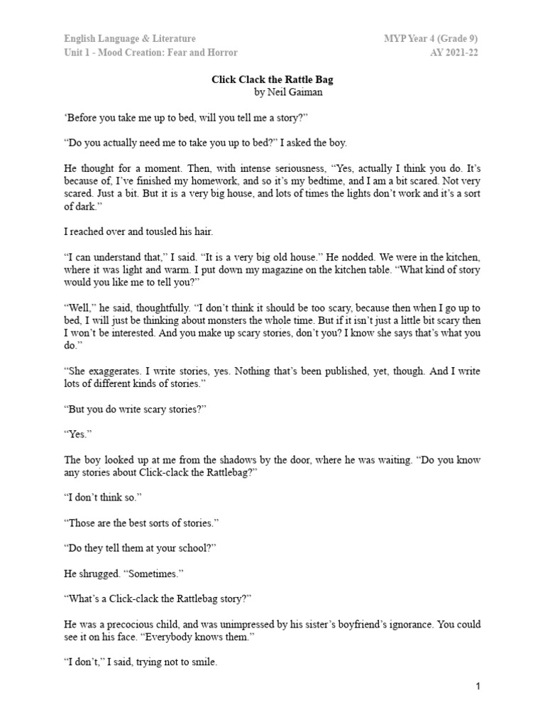 Click Clack The Rattle Bag | PDF