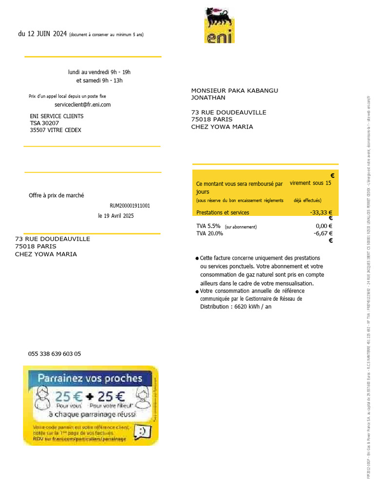 FACTURE-GP-SERVICES-ENI 13 | PDF