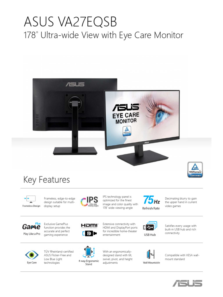 Poz 4.2 - Monitor Asus VA27EQSB-datasheet | PDF