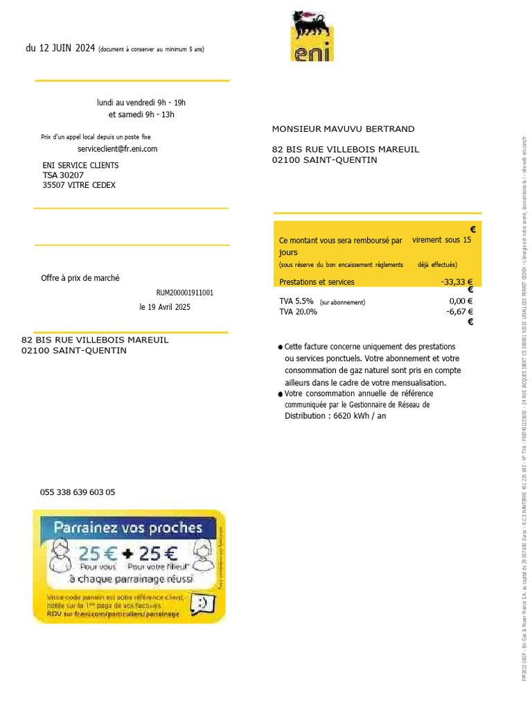 Facture GP Services Eni | PDF
