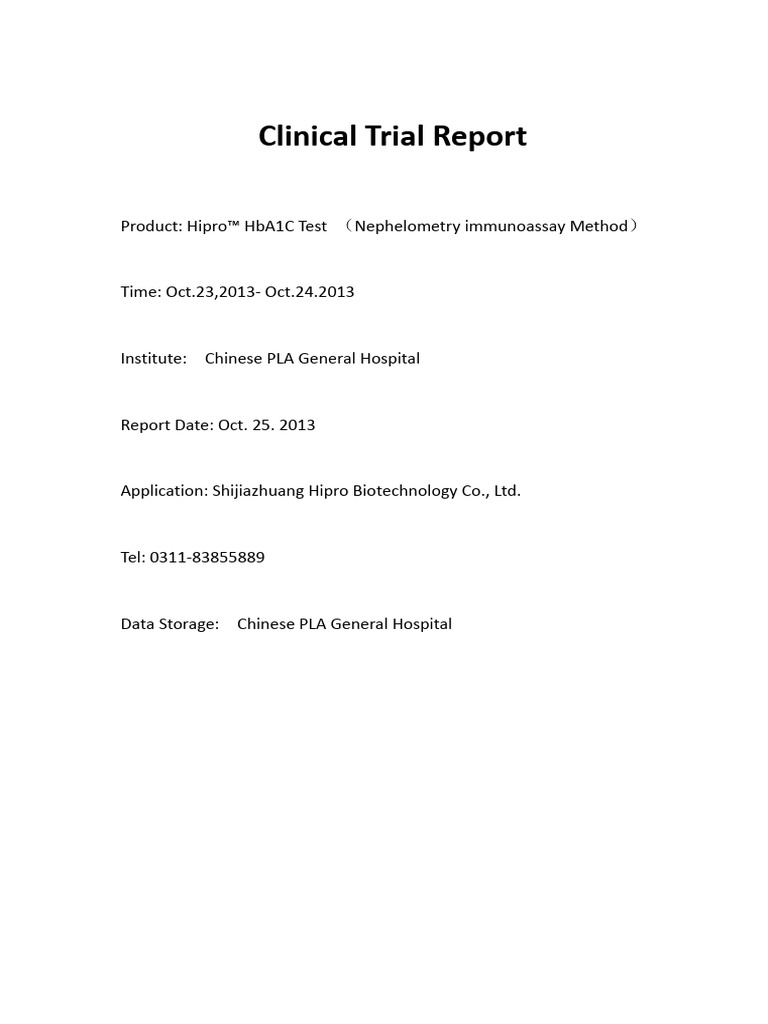 10.24HbA1C Clinical Trial Report | PDF