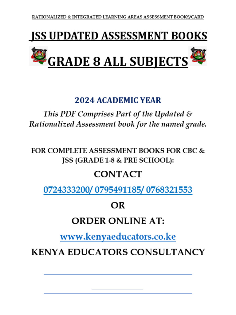 Grade 8 JSS Assessment Book | PDF