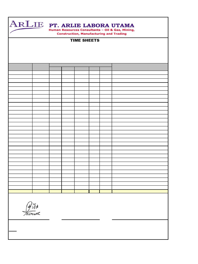 Timesheet Form - April-Mei 2024 | PDF