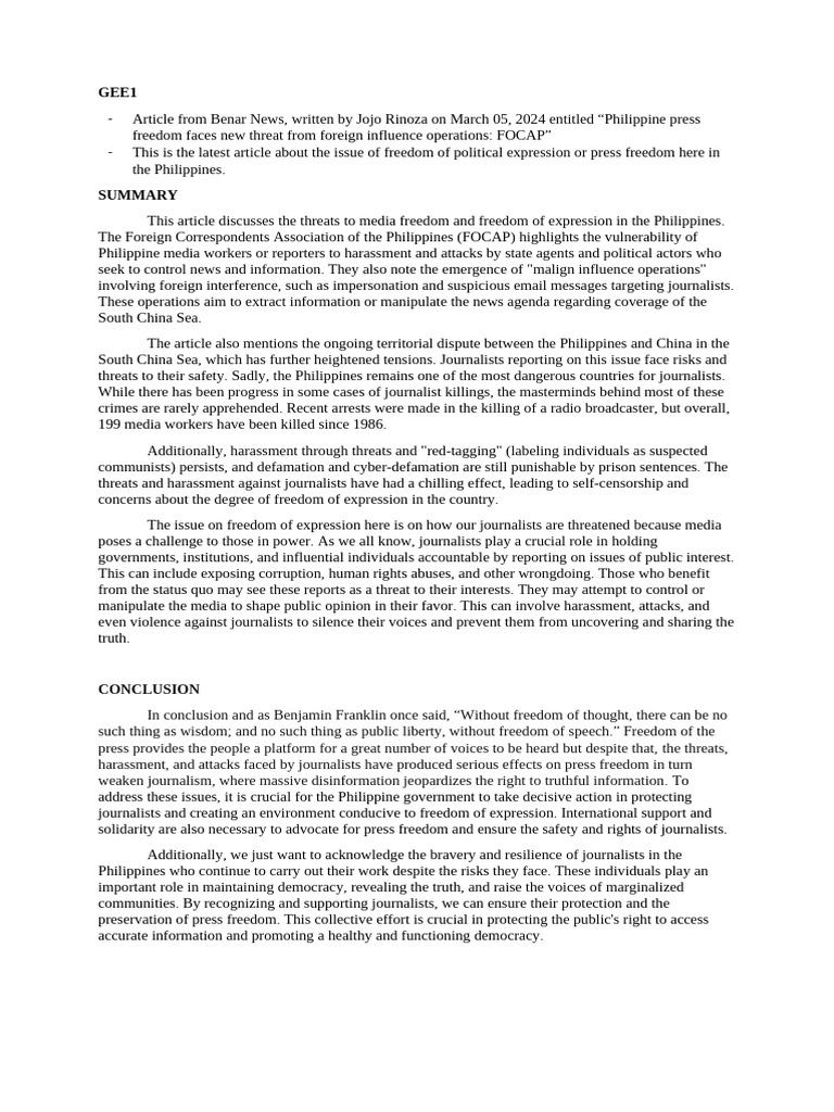 GEE1 Presentation | PDF