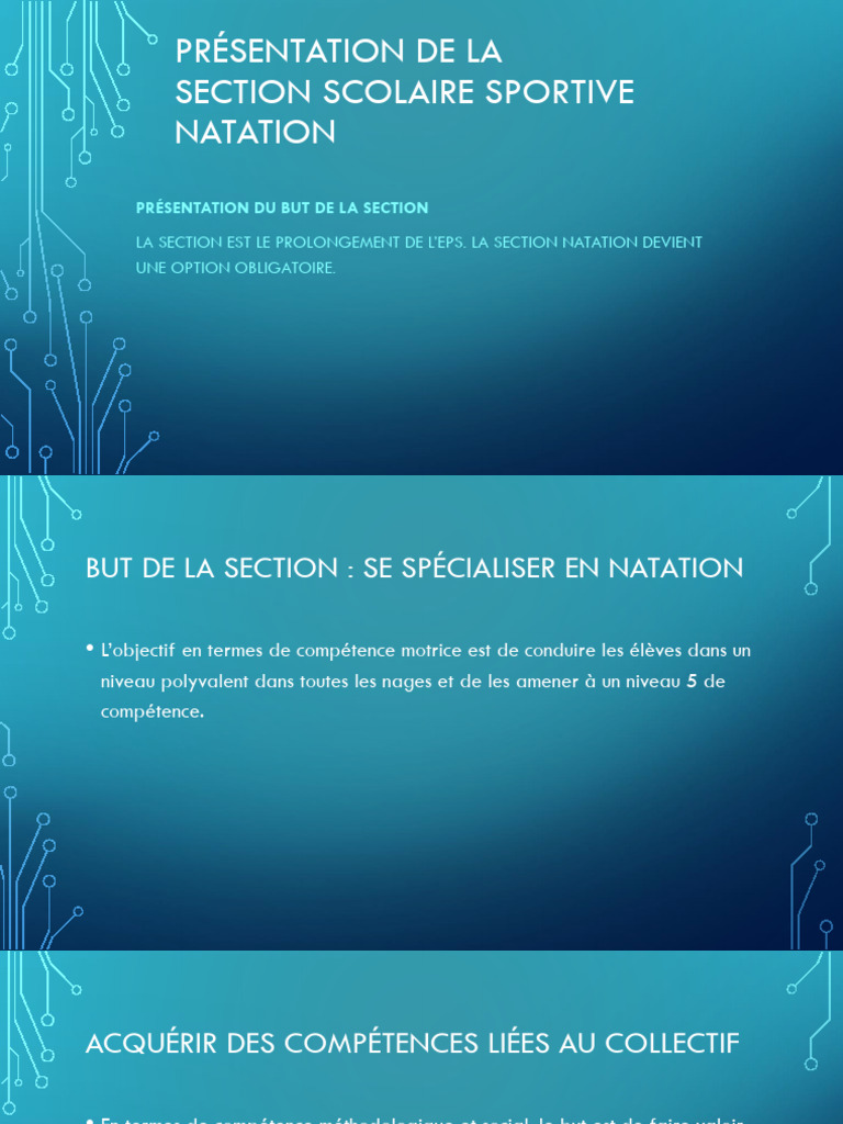 Presentation Section Sportive Natation Morice Leroux | PDF