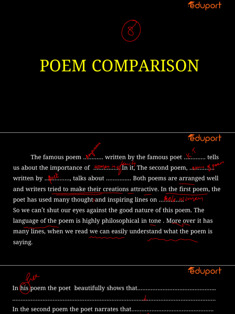Poem Comparison How To Compare Poem Eduport Plus Two | PDF