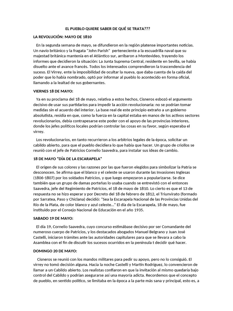 EL PUEBLO QUIERE SABER DE QUÉ SE TRATA | PDF