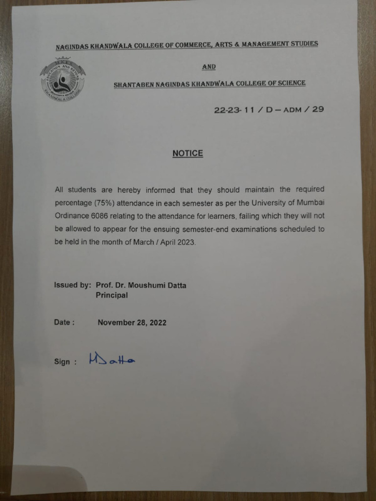 Attendance Circular | PDF