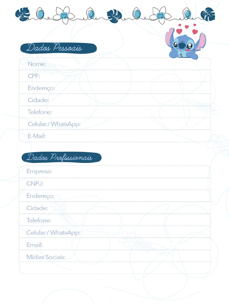 Planner Semanal Stitch | PDF