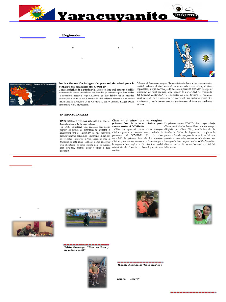 Periodico Ivan Camacho 1er Grado C | PDF | Venezuela | Medicina