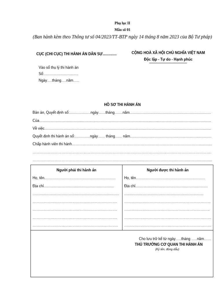 Mẫu số 01- Phụ lục 2 | PDF