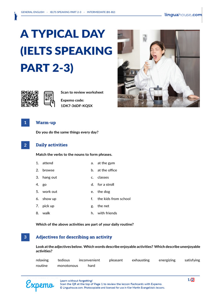 a-typical-day-ielts-speaking-part-2-3-american-english-student | PDF