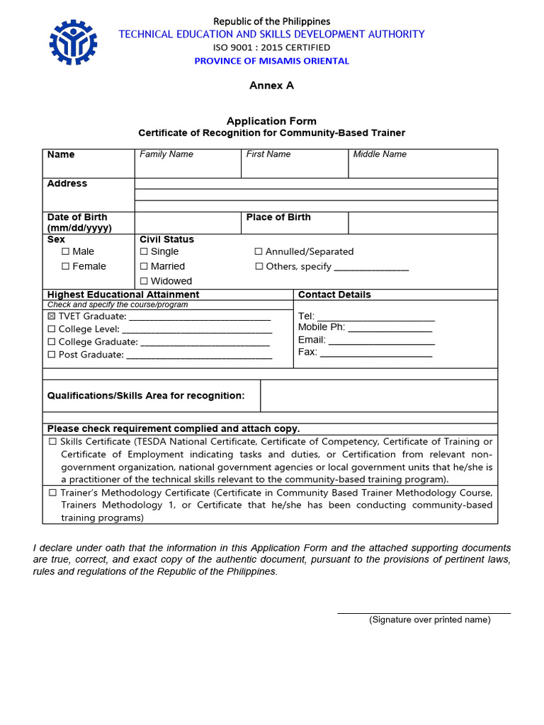 CBT- Application Form | PDF