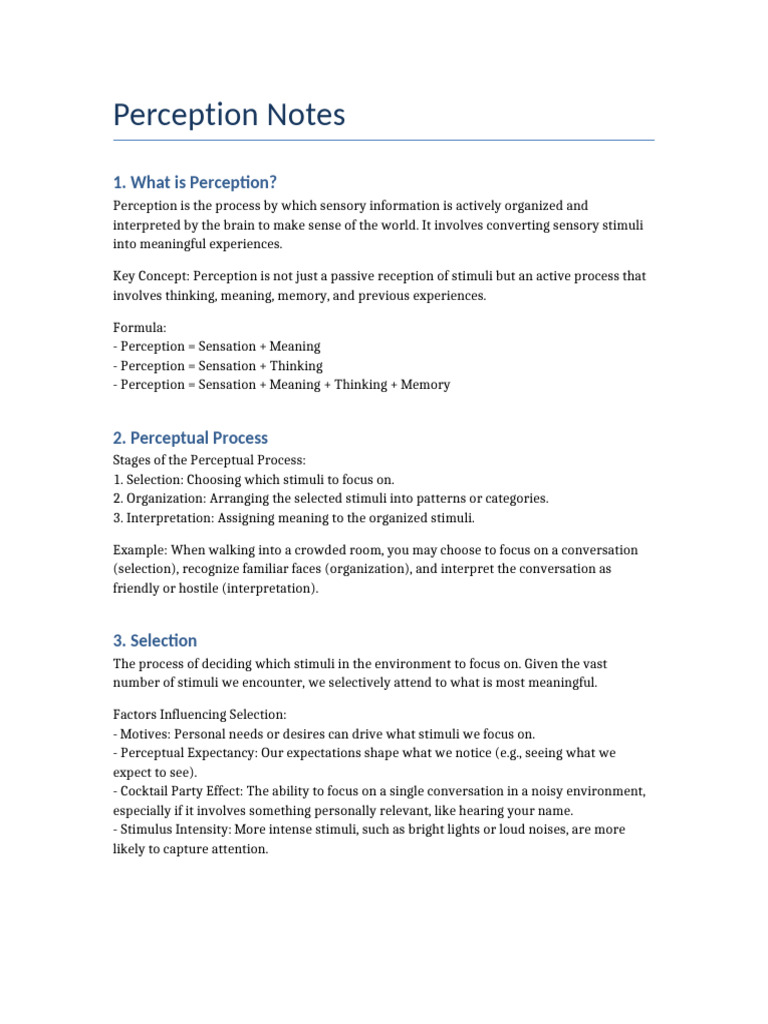 Perception Notes | PDF