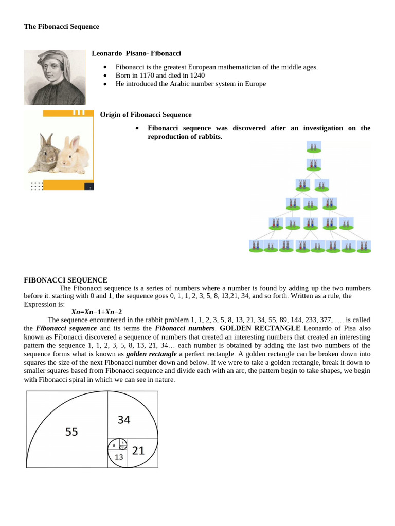 The Fibonacci Sequence | PDF