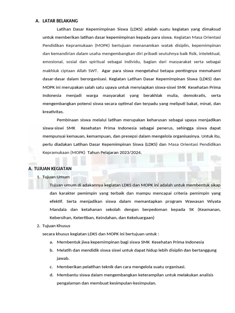 Proposal MOPK LDKS | PDF