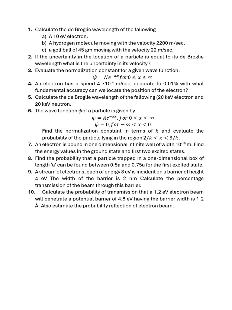 Numericals 2 | PDF