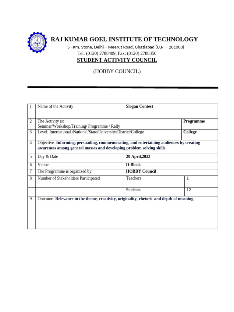 SLOGAN Contest | PDF