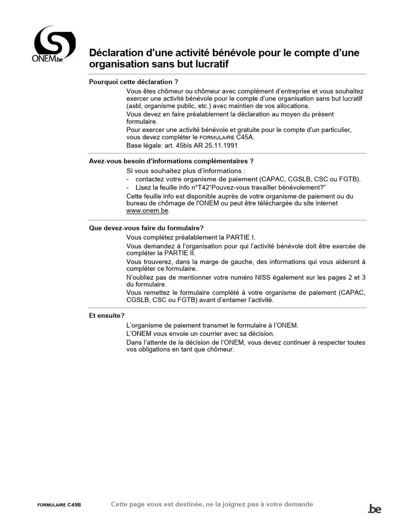 C45B Declaration Volunteer | PDF