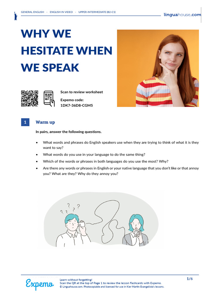 Why We Hesitate When We Speak American English Teacher | PDF