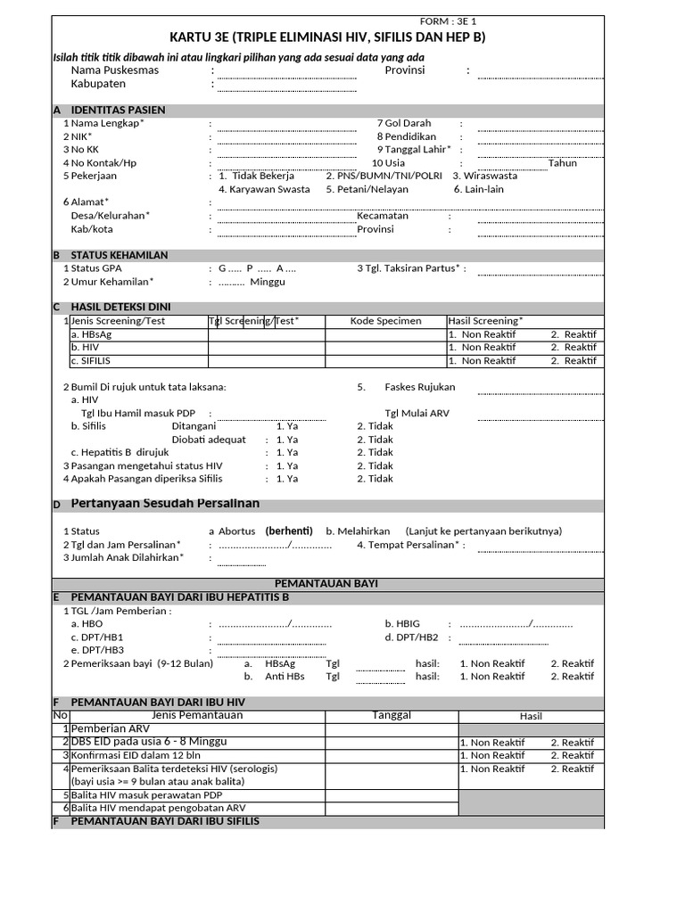 FORM TRIPLE ELIMINASI | PDF