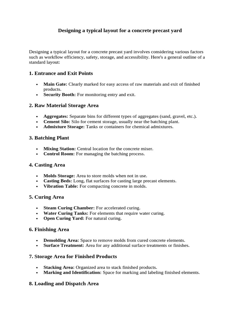 Designing a typical layout for a concrete precast yard | PDF Designing a typical layout for a concrete precast yard | PDF