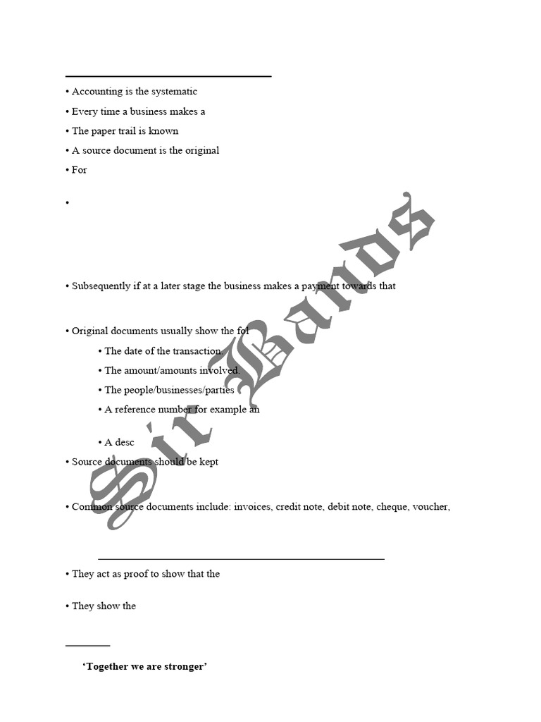 'O'_Level__Accounting_Source_documents_notes | PDF