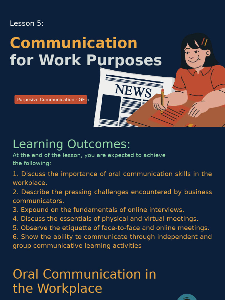 Communication For Work Purposes | PDF