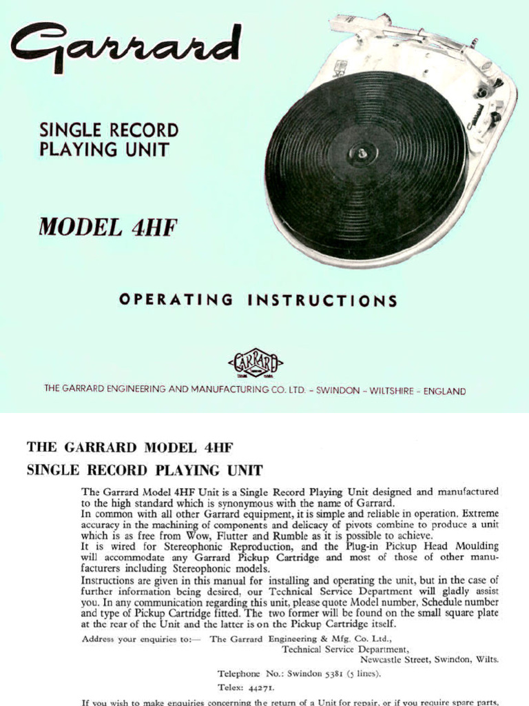 Garrard-4HF-Owners-Manual | PDF