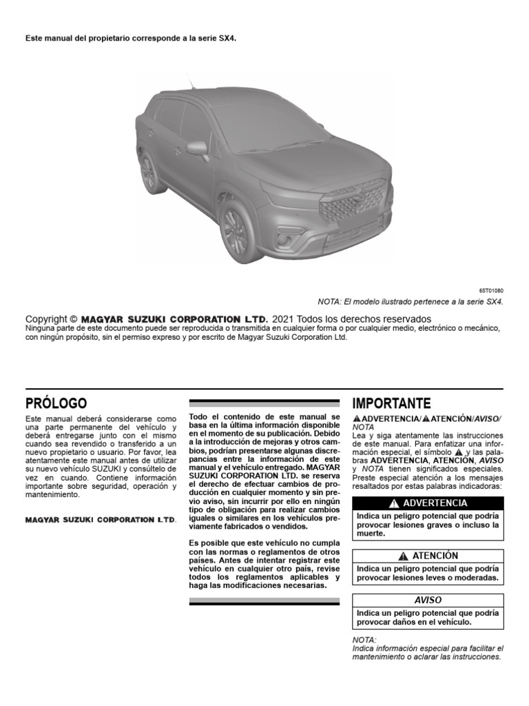 manual-S-CROSS 1.4 S3 4WD | PDF | Motor Vehicle | Automotive Industry