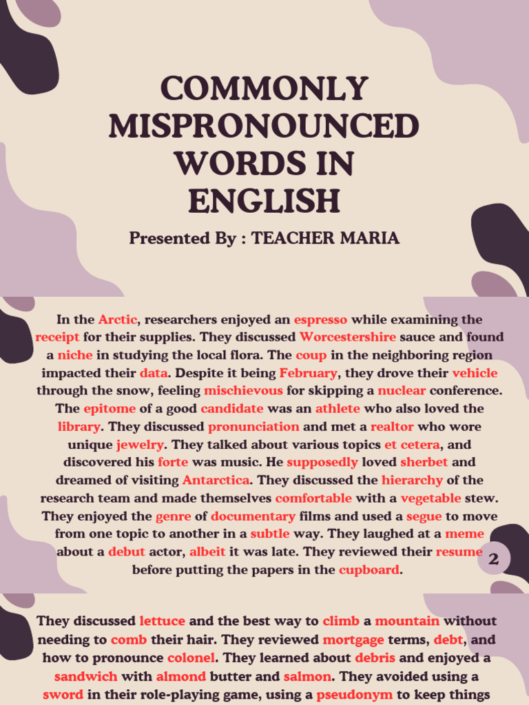 Pronunciation Drill Reading | PDF