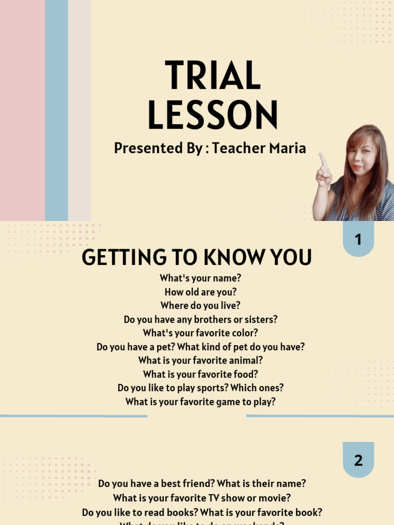 Trial Lesson | PDF