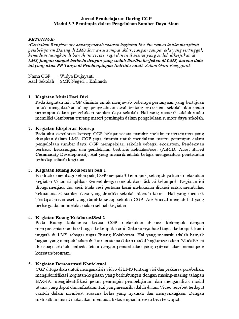 Junal Pem - Daring Modul 3.2 Widya | PDF