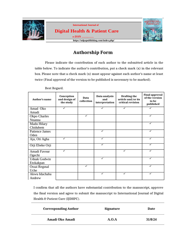 Authorship Form | PDF