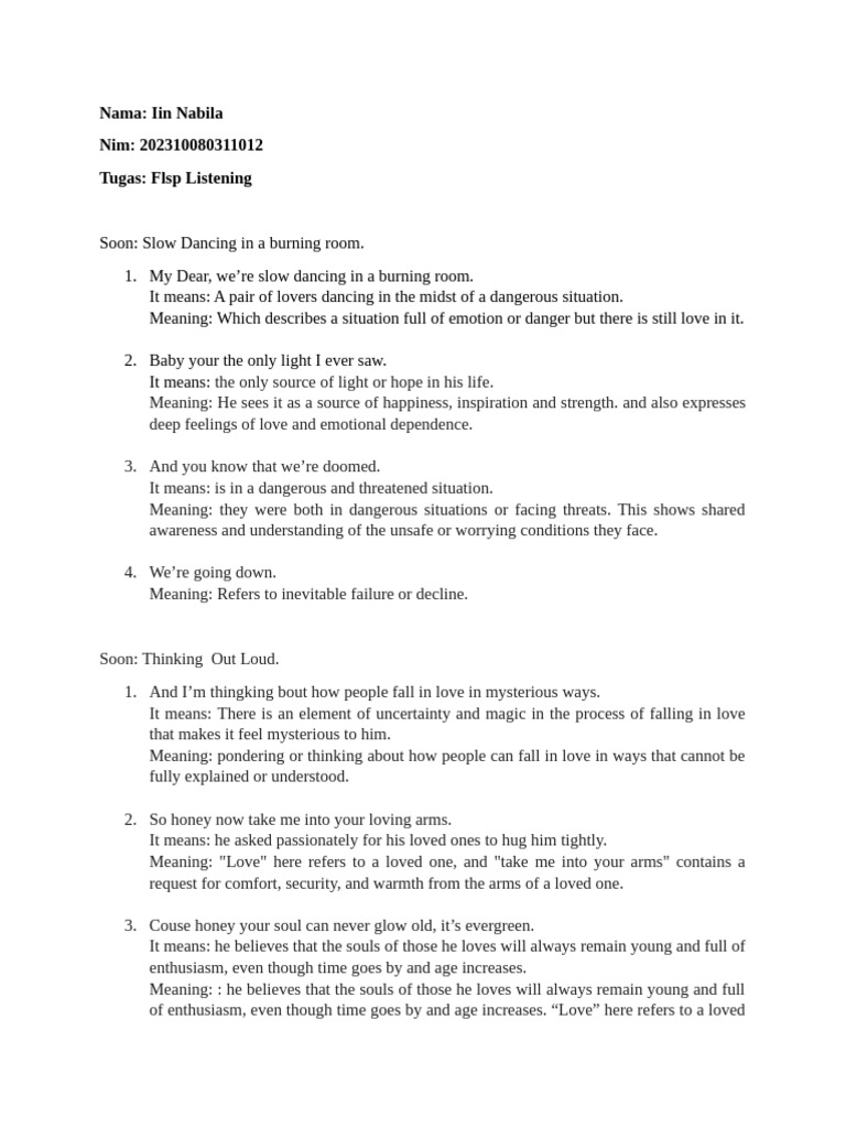FLSP Listening | PDF