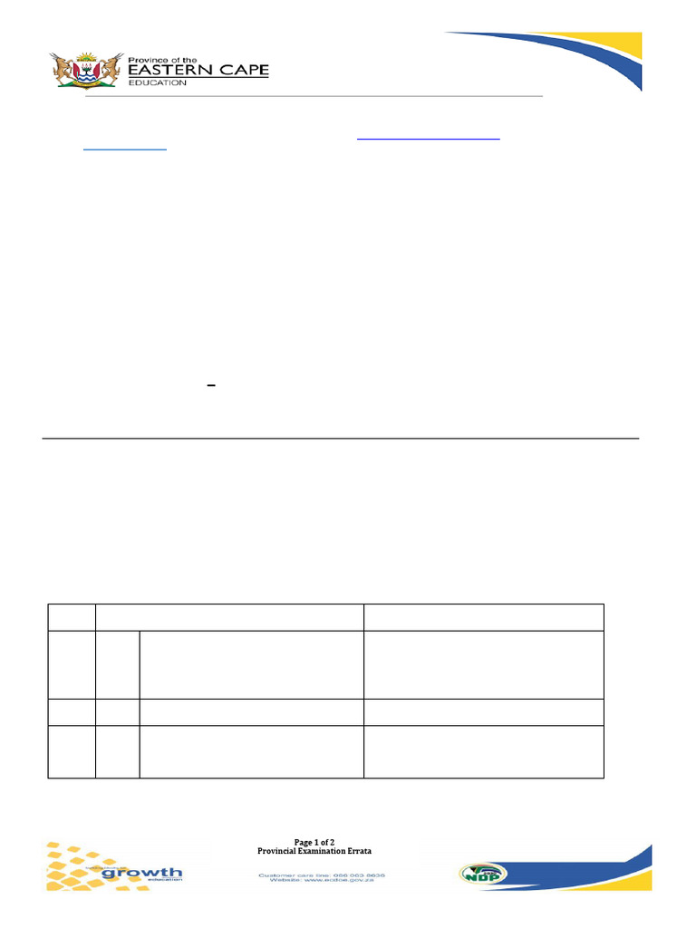 Physical Sciences P2 - Erratum - June Common 2024 | PDF