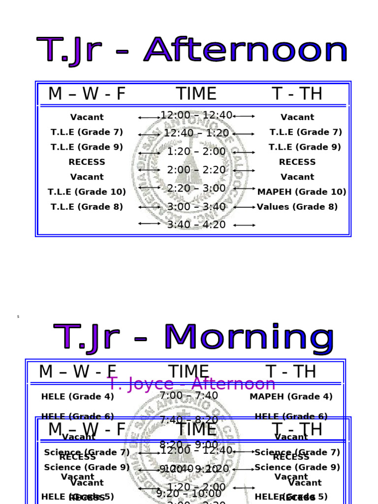Class Schedule | PDF