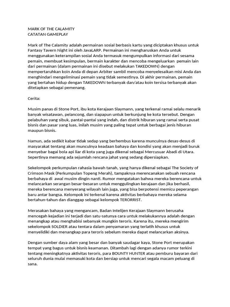 Mark of The Calamity Indonesisch | PDF