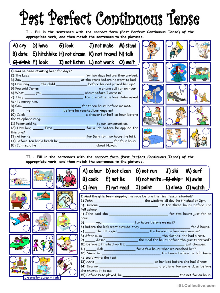 Past Perfect Continuous Tense - Intermediate - Fully Editable - With ...