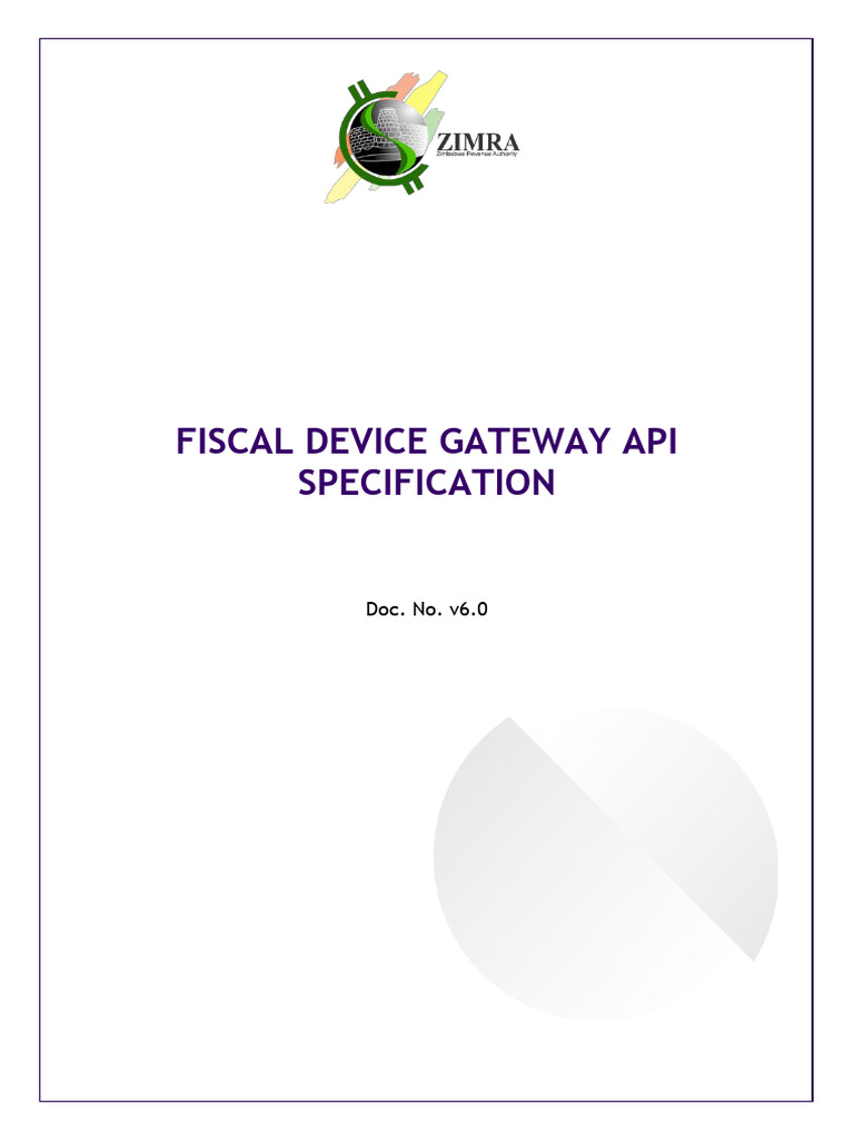 Fiscal Device Gateway API v6.0 - Clients | PDF
