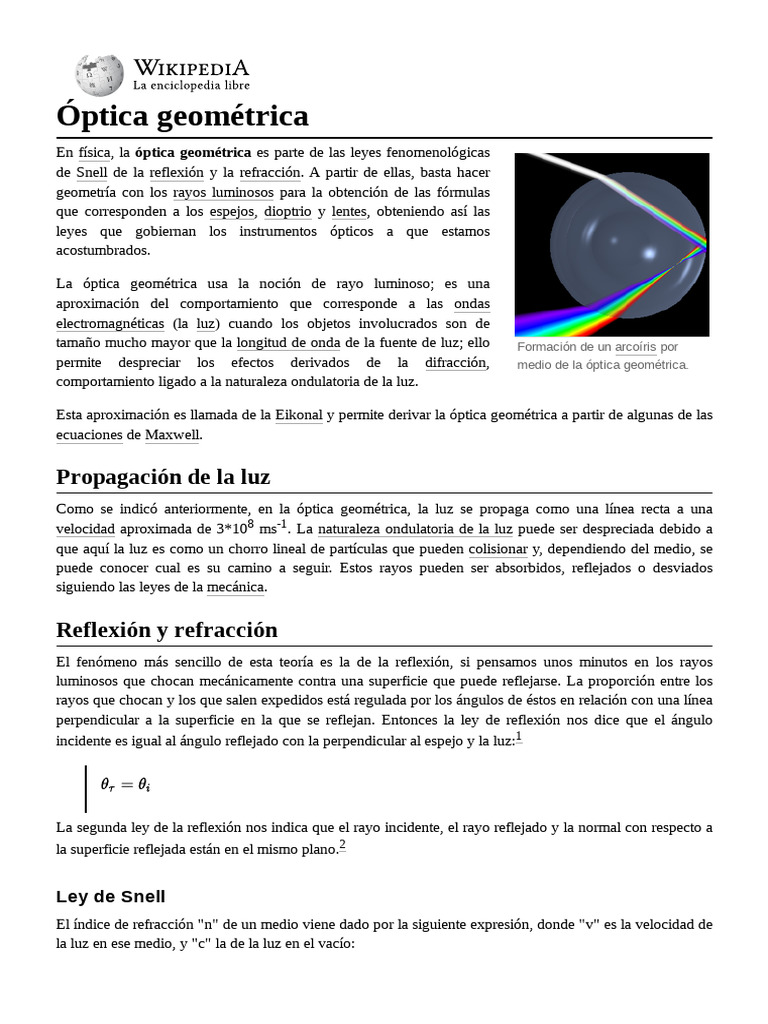 Óptica Geométrica | PDF