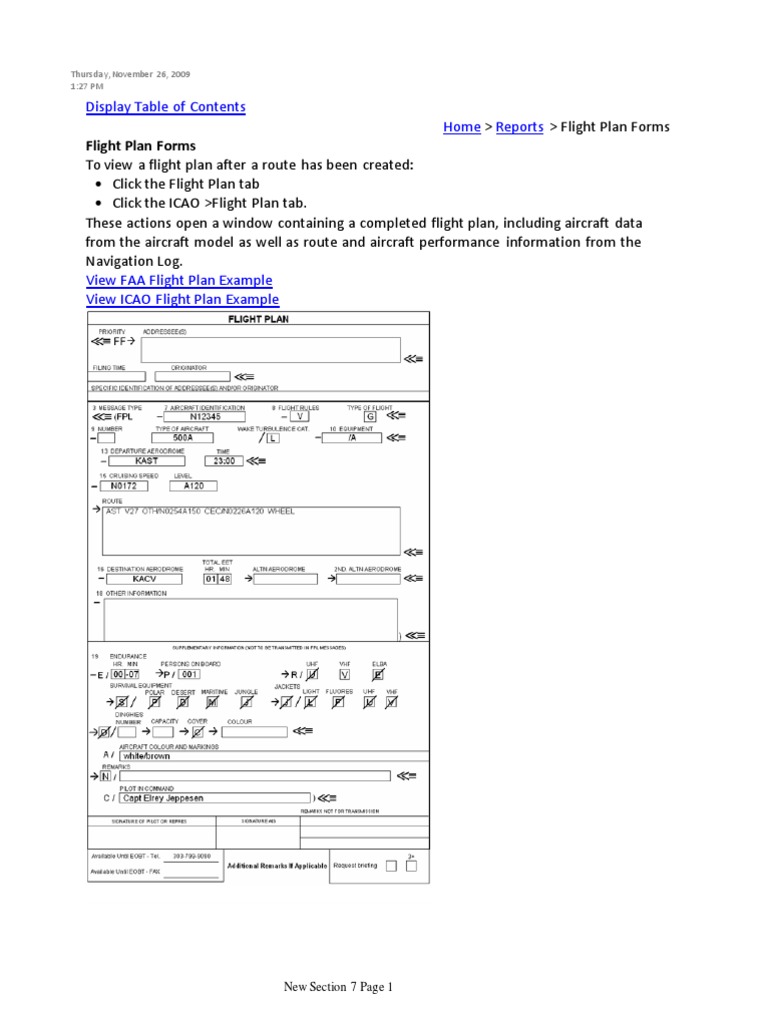 ICAO Flight Plan | PDF | Visual Flight Rules | Instrument Flight Rules