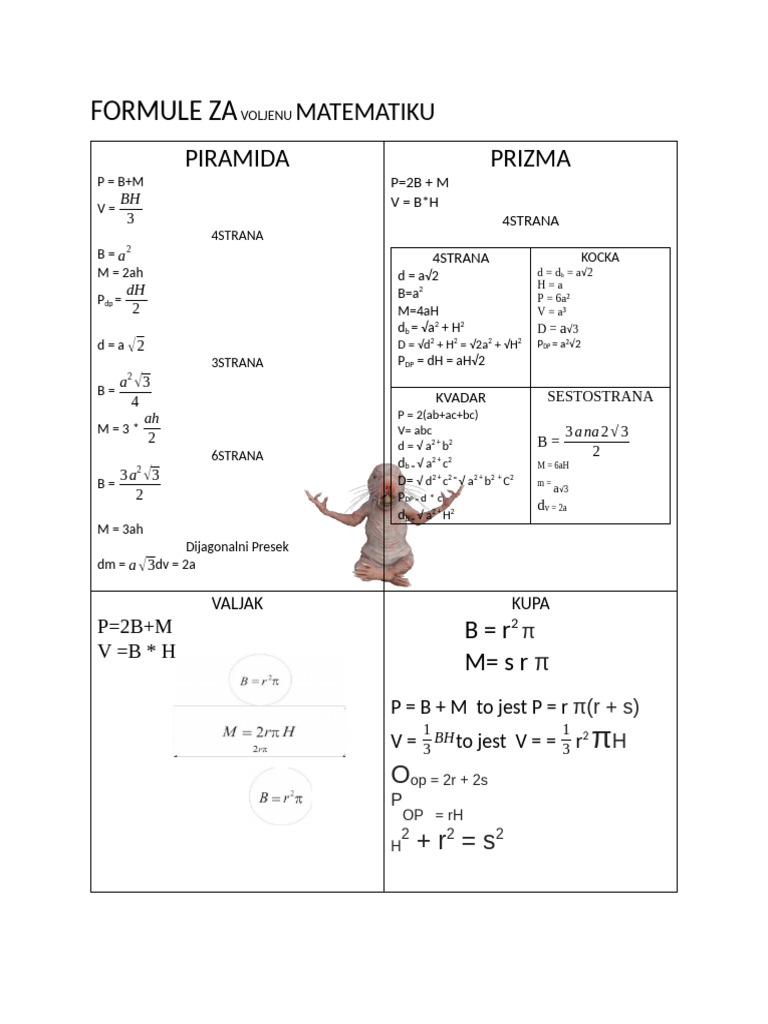 Formule Za Matematiku | PDF
