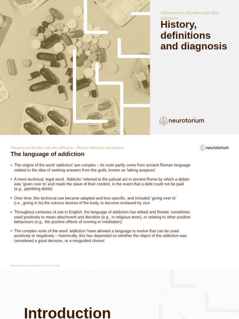 Addiction 1 History Definitions and Diagnosis Final NT Front Page ...