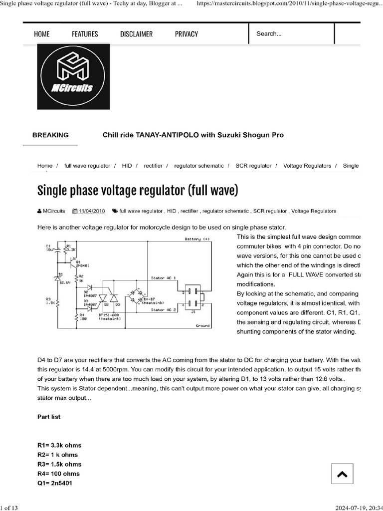 Single Phase Voltage Regulator (Full Wave) - Techy at Day, Blogger at ...