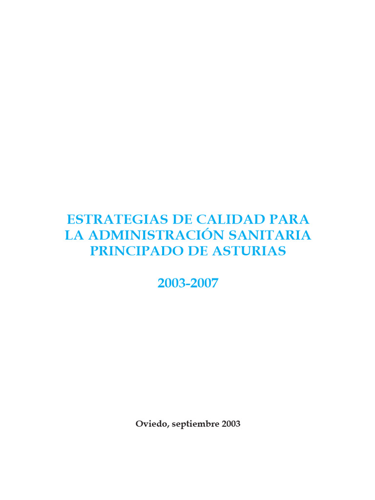 Estrategias de Calidad para La Administración Sanitaria | PDF | Calidad (comercial) | Ciencias ...