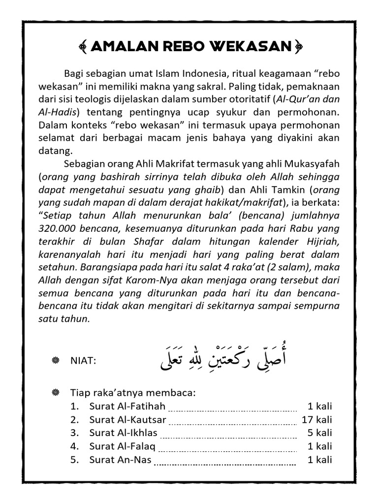 Amalan Rabu Wekasan 3 | PDF